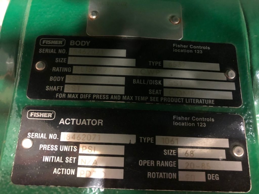 Fisher 8532 Butterfly Valve 16in Class 150 W/ Actuator | Cascade Automation