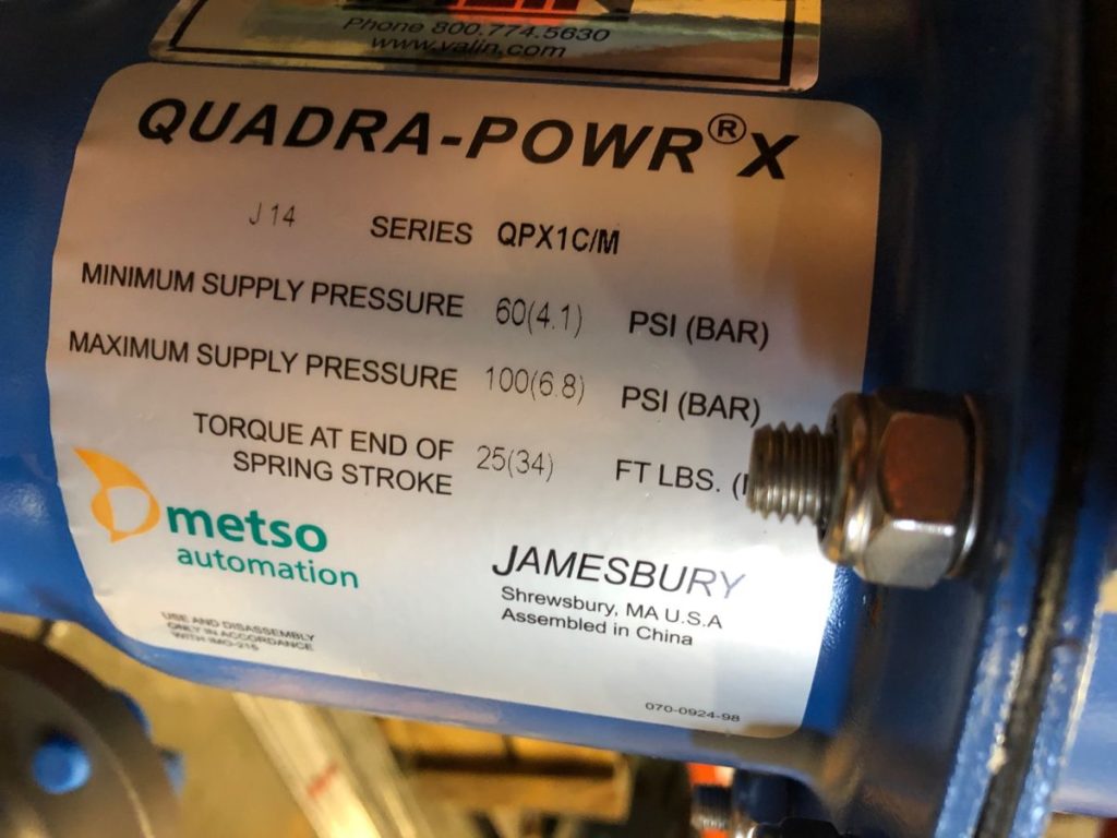 Jamesbury 1.5″ 150# w/ Actuator and Positioner | Cascade Automation